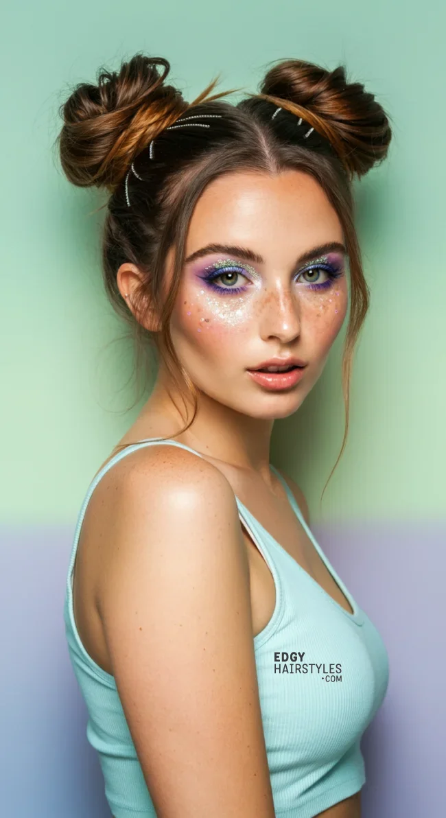 2. Space Buns | 8 Baddie Hairstyles To Elevate Your Style Game « Edgy ...