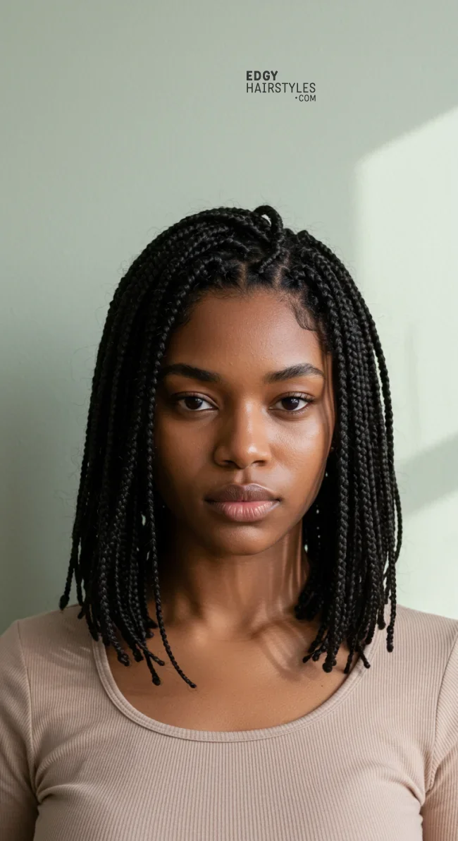 9. Long Bob (Lob) | 10 Gorgeous Ways To Style Box Braids « Edgy Hairstyles