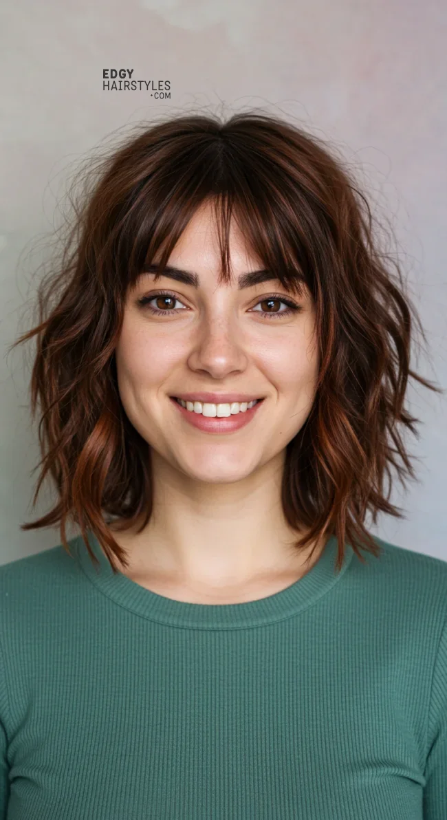 9. Shaggy Bob with Curtain Bangs | 10 Inspiring Bob Haircuts For Women ...
