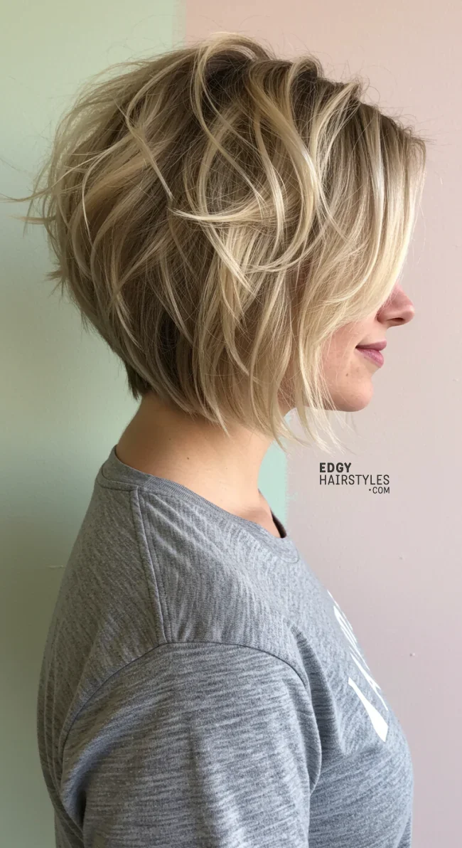 7. Beachy Blonde Messy Bob with Layers | Messy Inverted Bob Ideas That ...